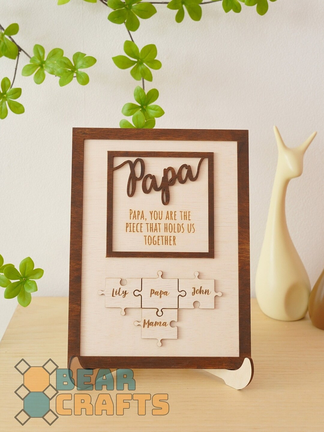 Father Day Puzzle Sign, Granddad Gift, Wooden Puzzle, Grandpa Frame ...