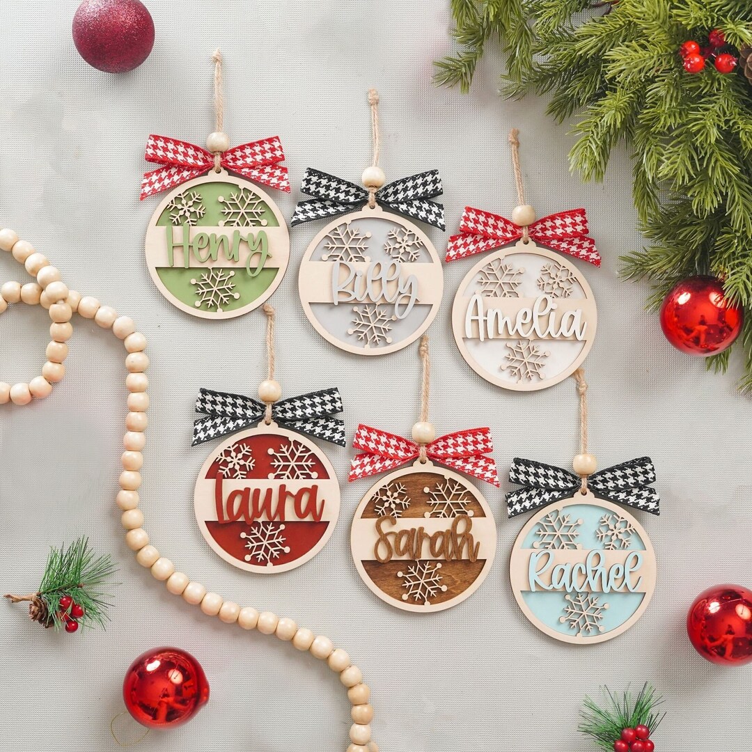 Name Ornament Christmas, Custom Ornament, Winter Decorations ...