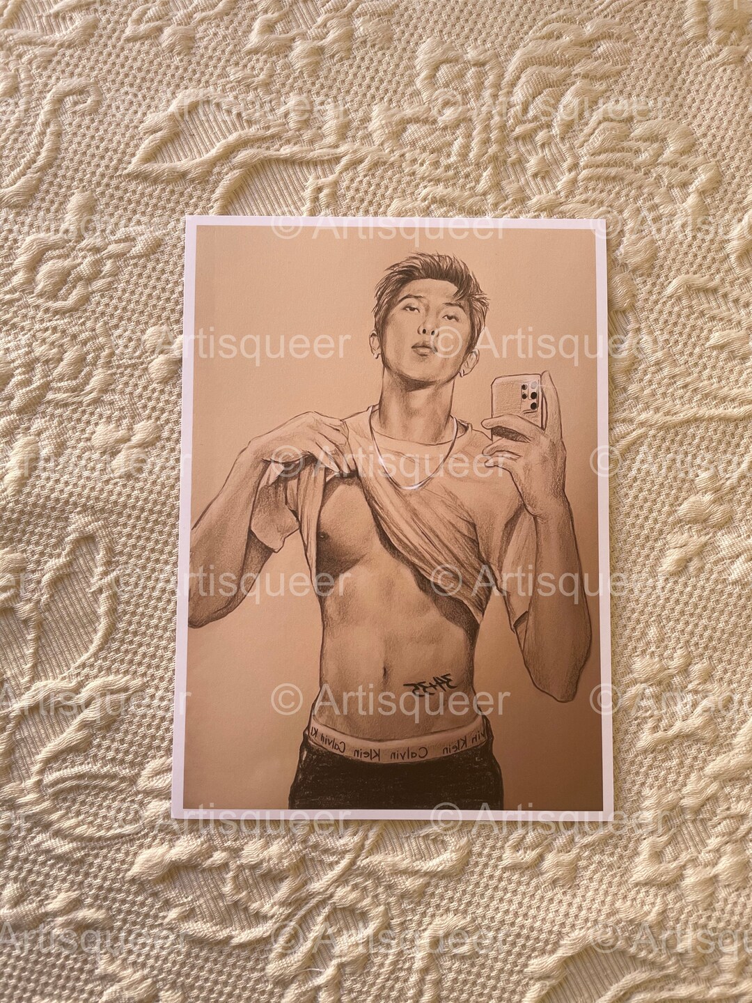 Forbidden Selca | BTS RM | Original Art Print - Etsy