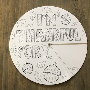 Im Thankful For Coloring Wheels thanksgiving Coloring Activity for All ...