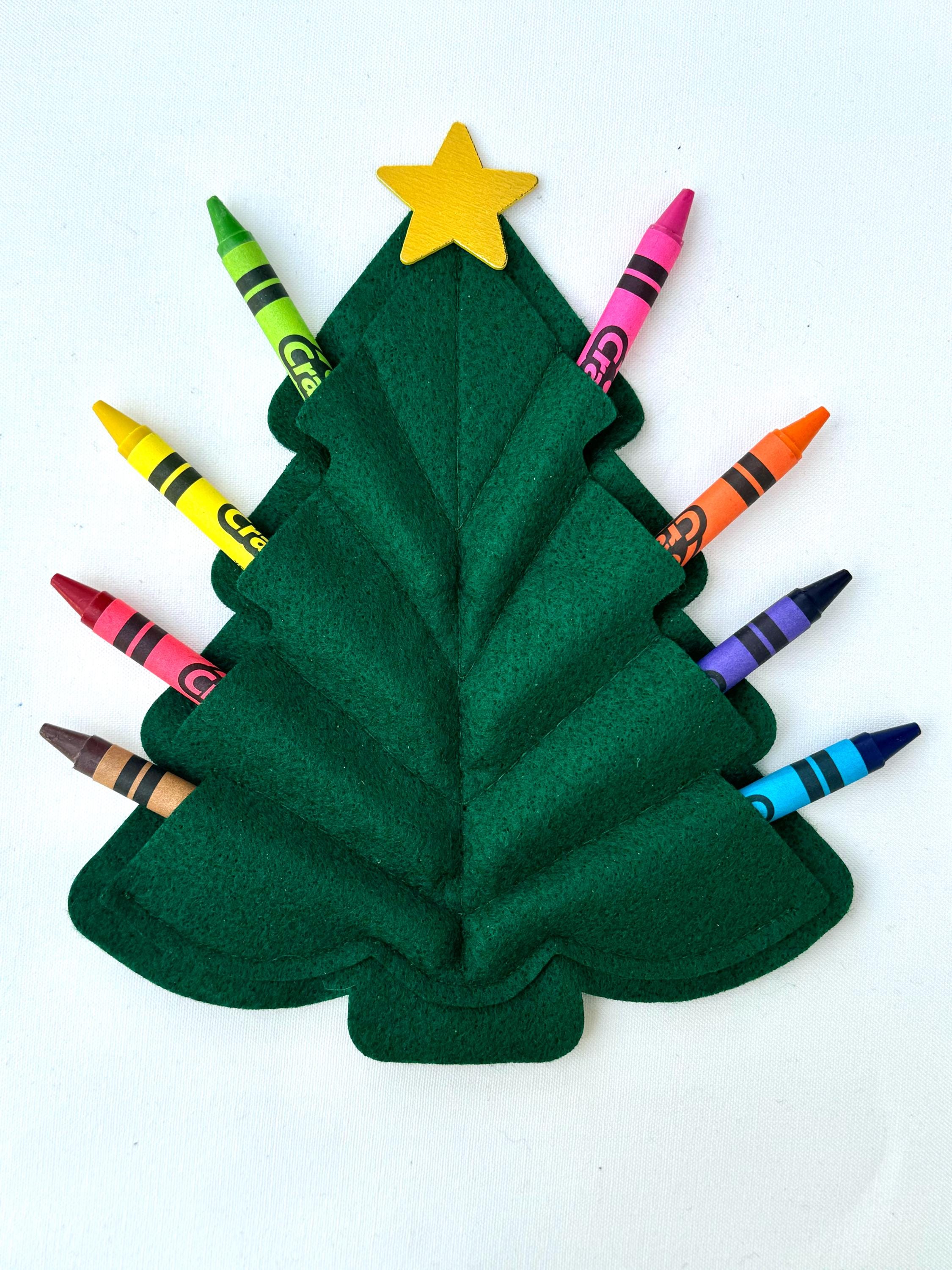 Christmas Coloring Kit: Crayon Tree, 8 Crayons, 2 Coloring Cards - Etsy
