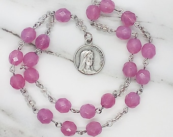 Medjugorje Peace Rosary Crystal Glass Beads Chaplet of Peace Medjugorje ...