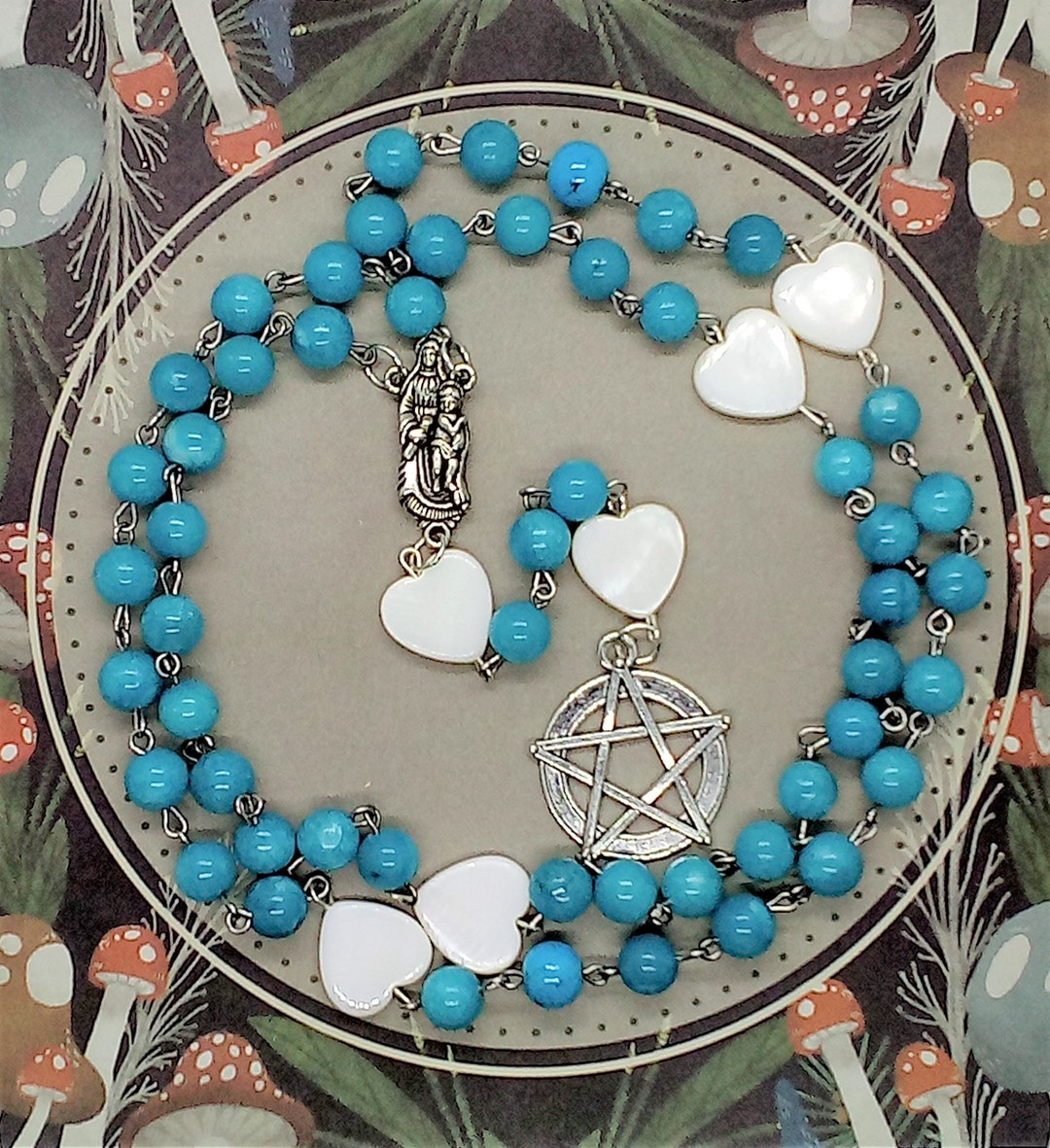 Goddess Rosary, Pagan Prayer Beads, Pentagram Rosary, Witchy Gifts for ...