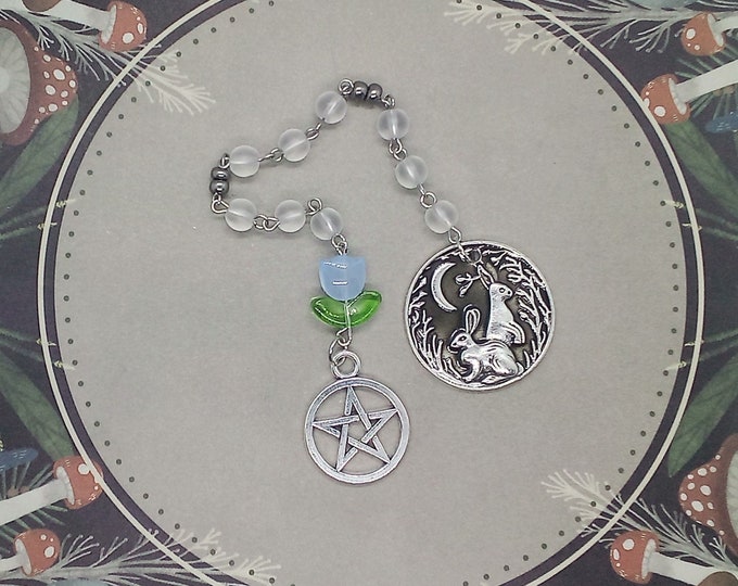 Ostara Rabbit Prayer Beads, Nine Bead Witchs Ladder, Spring Goddess ...