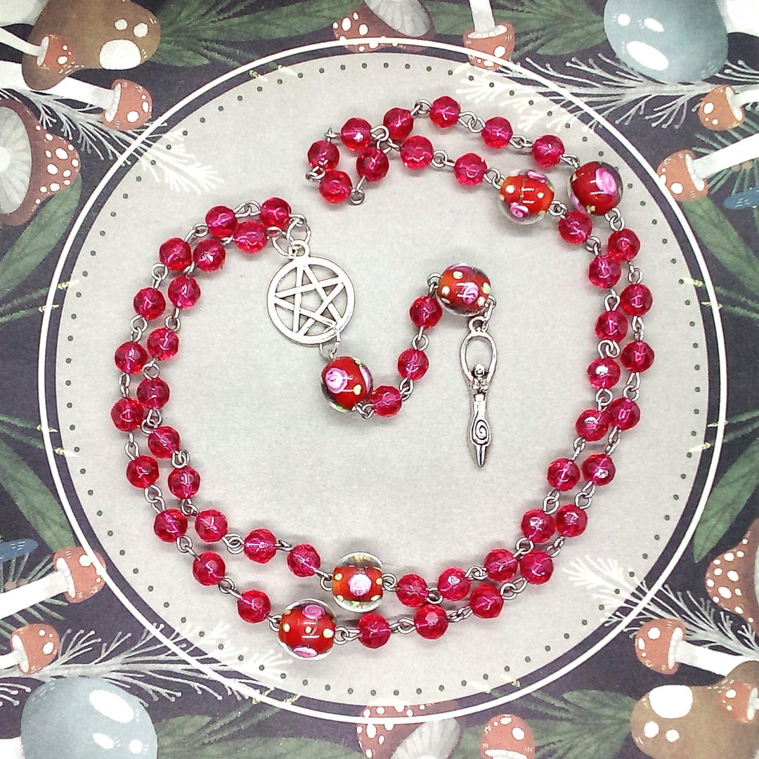 Spiral Goddess Pagan Prayer Beads, Wiccan Rosary Meditation Beads ...