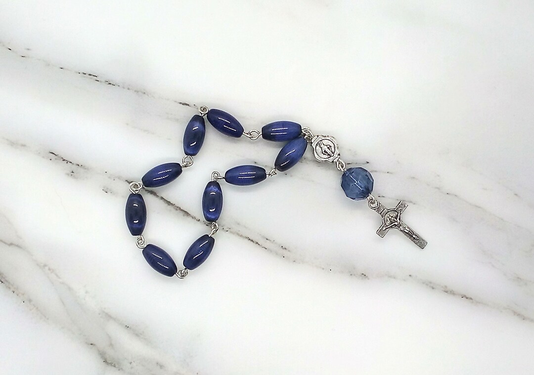 Blue One Decade Catholic Rosary Tenner, Catechist Gift, First Communion ...