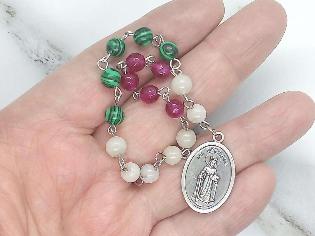 Chaplet of St Dymphna Patron Saint of Mental Health, Catholic Mental Health Gift, Saint Dymphna ...