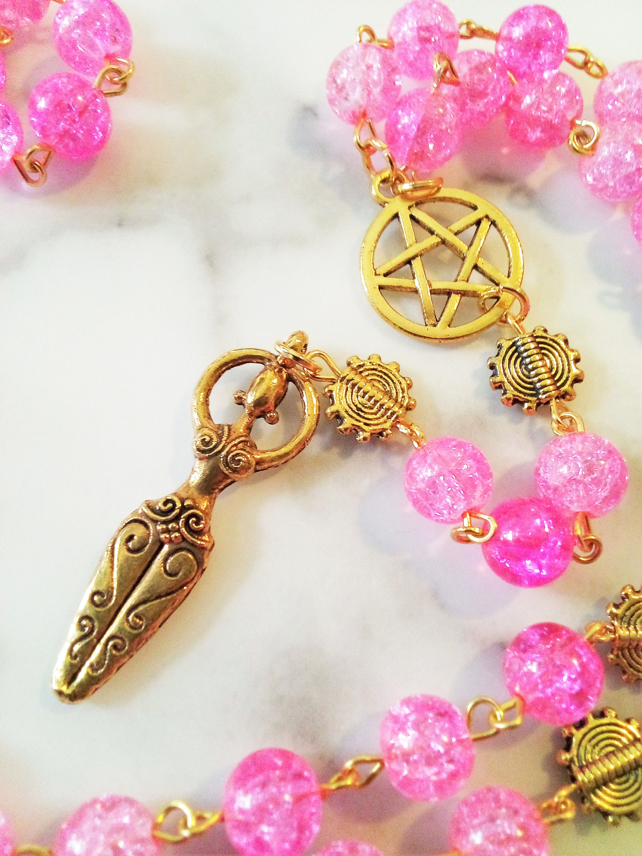 Goddess Rosary Pagan Prayer Beads Witchs Rosary Goddess - Etsy