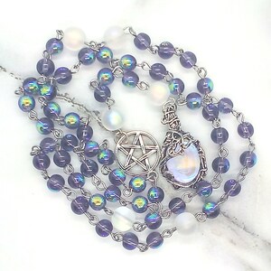 Hexenspiegel Witchs Mirror Pentacle Rosary Necklace, Pagan Gifts for ...