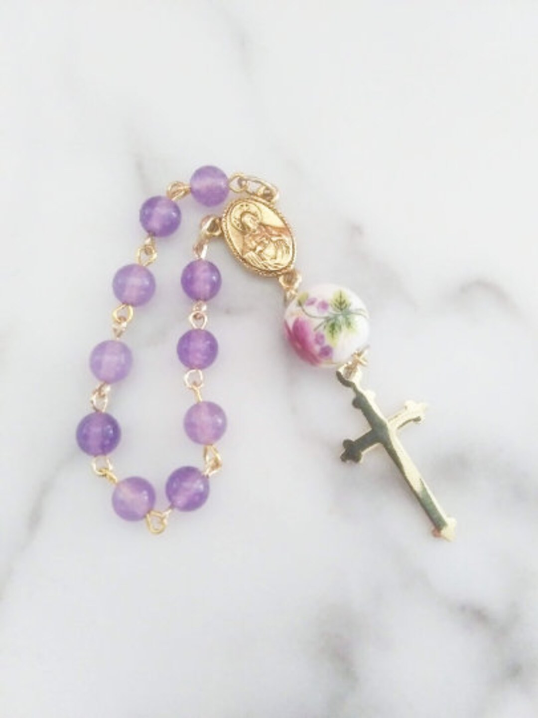 Purple Rosary, Tenner Rosary, Godmother Gift From Goddaughter ...