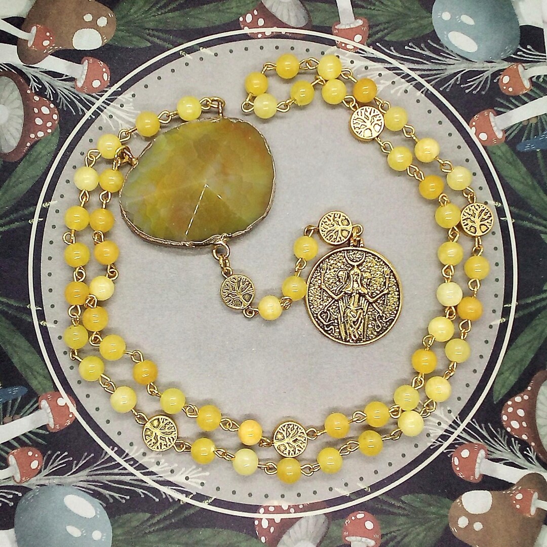 Triple Goddess Wearable Hecate Rosary, Witch Goddess Rosary Necklace ...