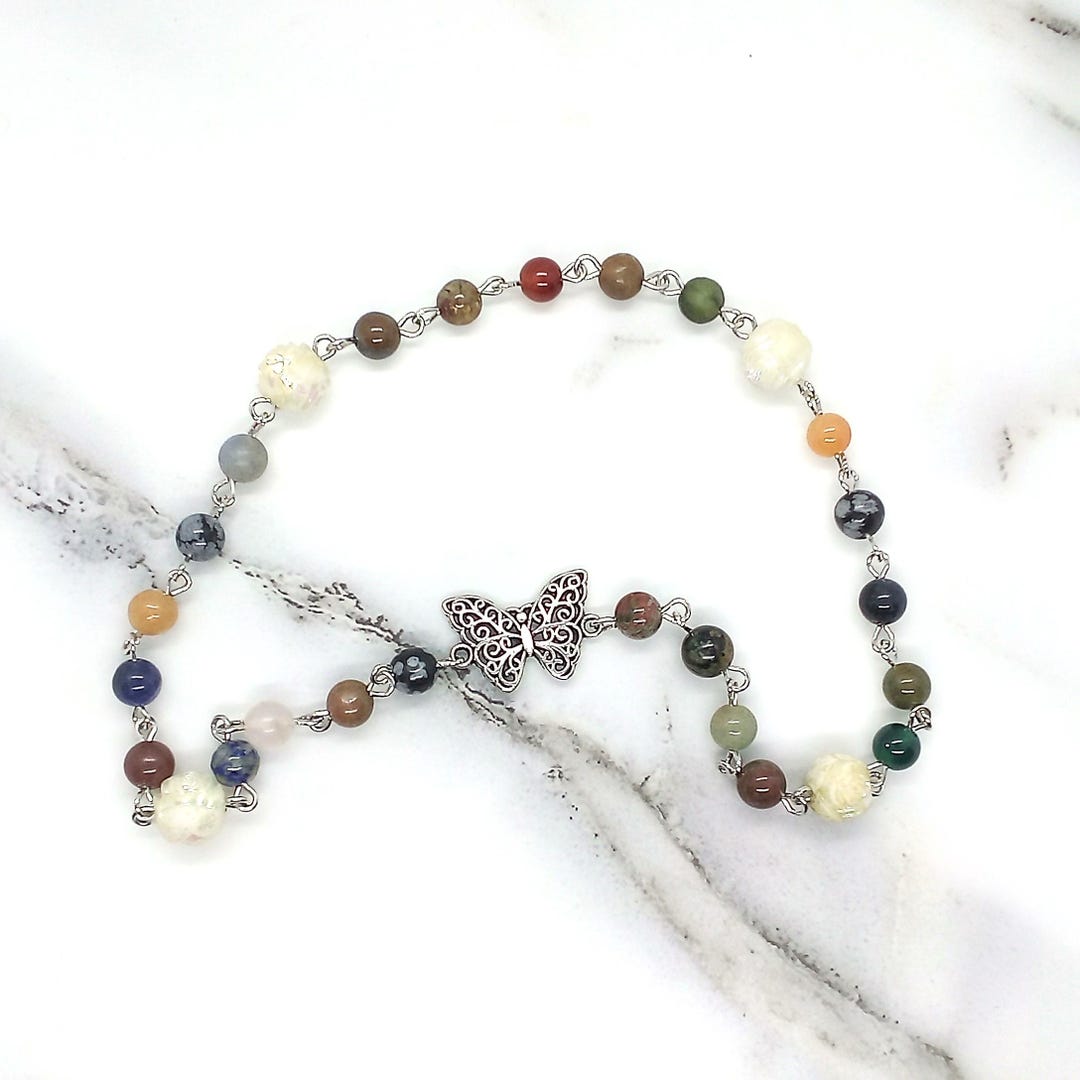 Butterfly Gemstone UU Rosary, UU Prayer Beads, Unitarian Universalist ...