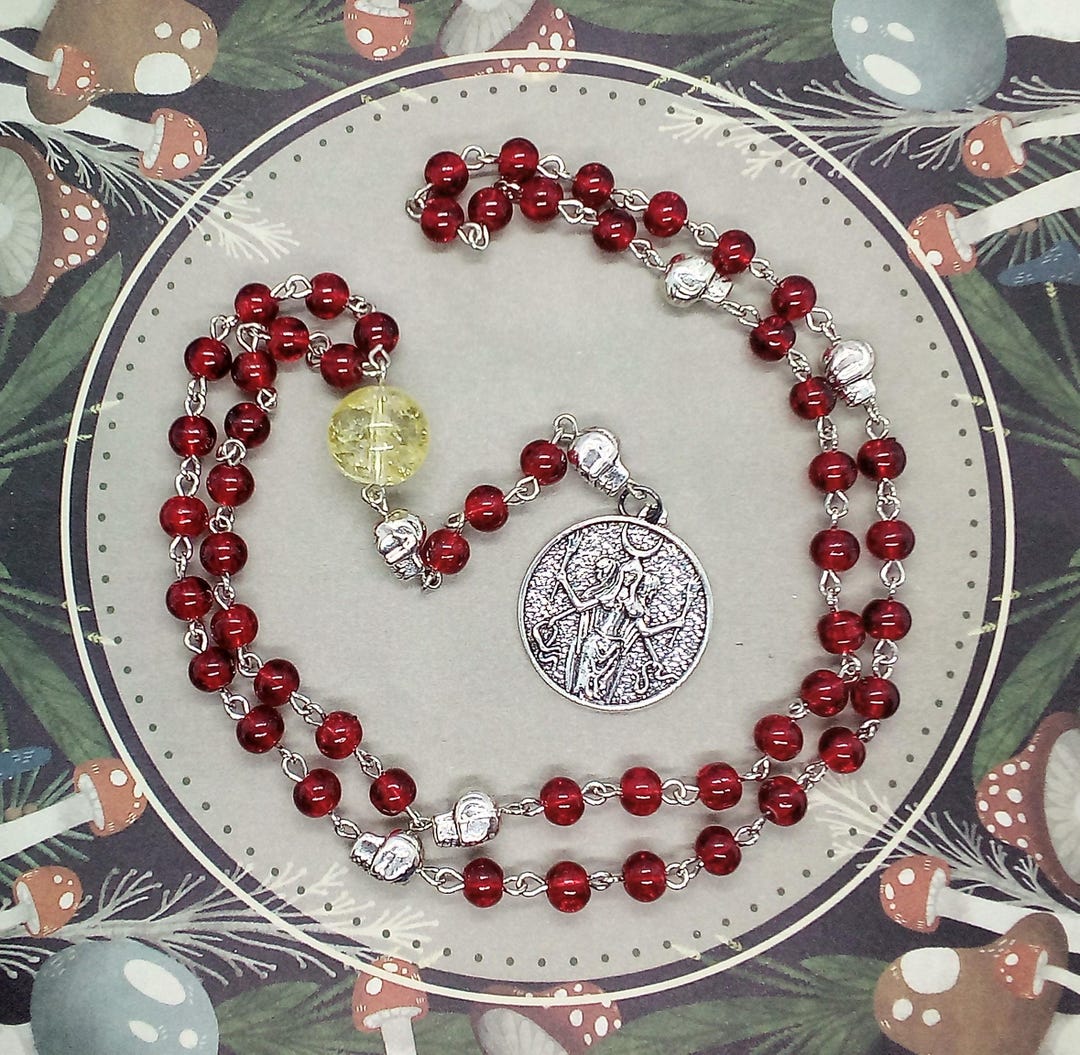 Wearable Hekate Witch Rosary, Dark Goddess Pagan Prayer Beads, Pagan ...