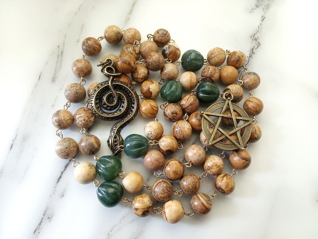 Pentacle Rosary Snake Prayer Beads Witch Rosary Pagan Gifts - Etsy