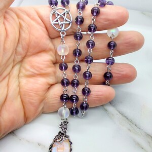 Hexenspiegel Witchs Mirror Pentacle Rosary Necklace, Pagan Gifts for ...
