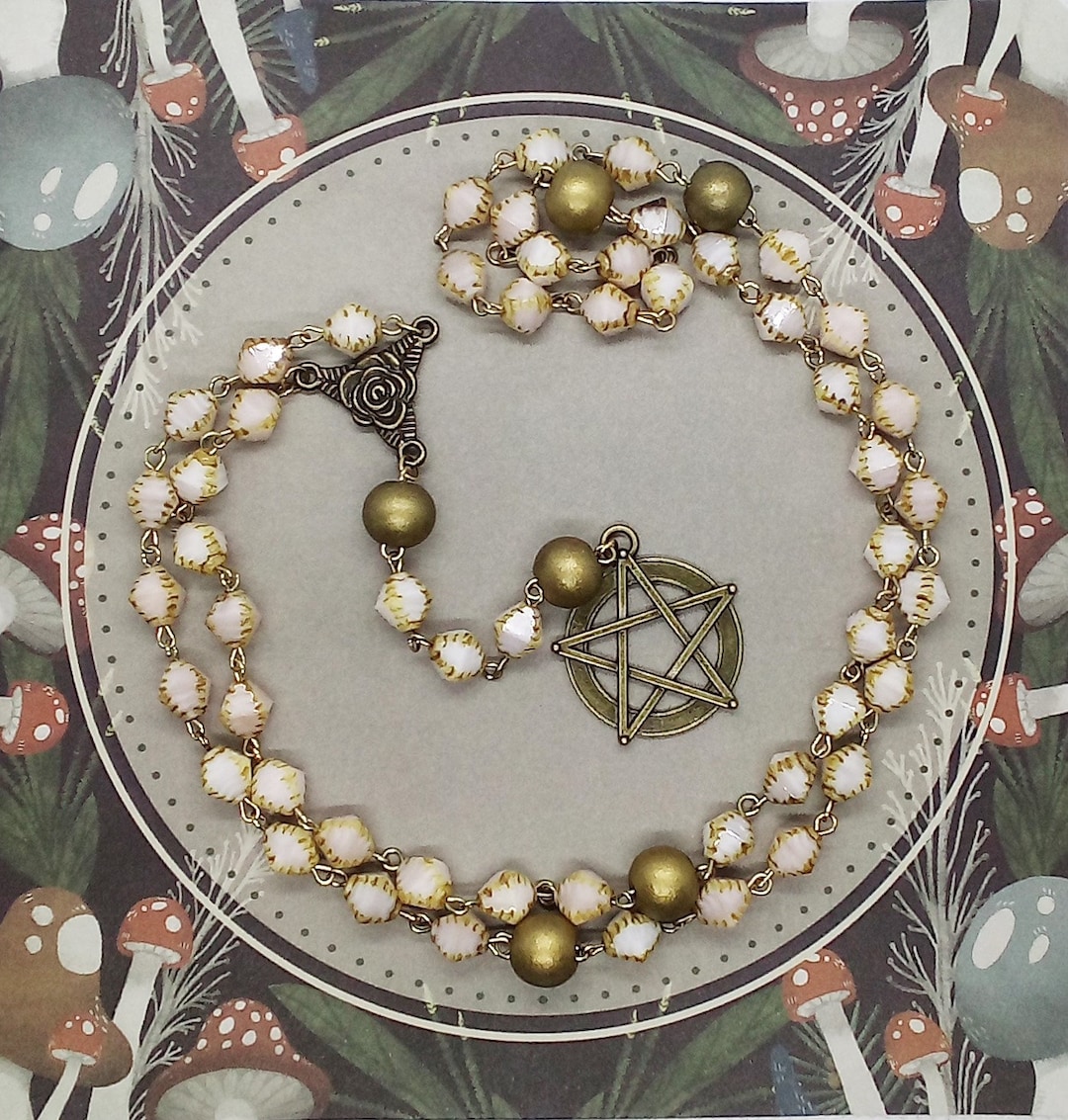 Pentacle Rosary, Pagan Prayer Beads, Witch Beads, Wiccan Rosary, Pagan ...