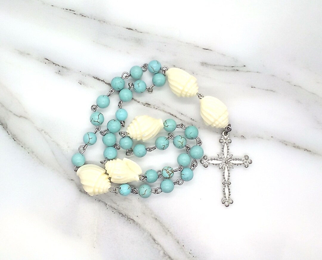 Beachy Shell Methodist Prayer Beads, Episcopal Rosary, Anglican Beads ...