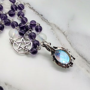 Hexenspiegel Witchs Mirror Pentacle Rosary Necklace, Pagan Gifts for ...