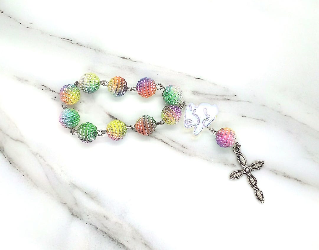 Easter Bunny Rosary Tenner, Catholic Easter Gifts for Kids, Easter ...