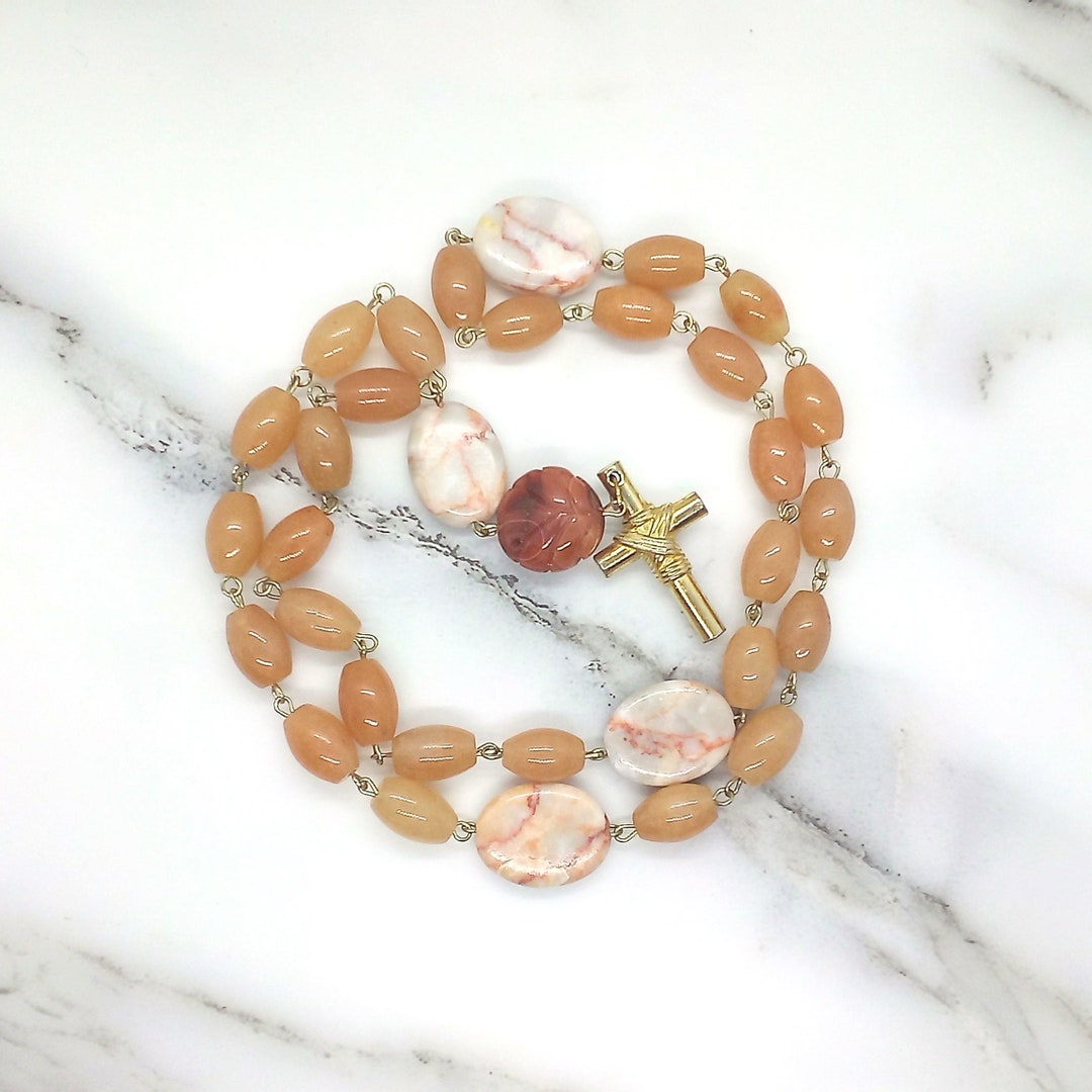 Protestant Rosary, Orange Agate Methodist Prayer Beads, Episcopal ...