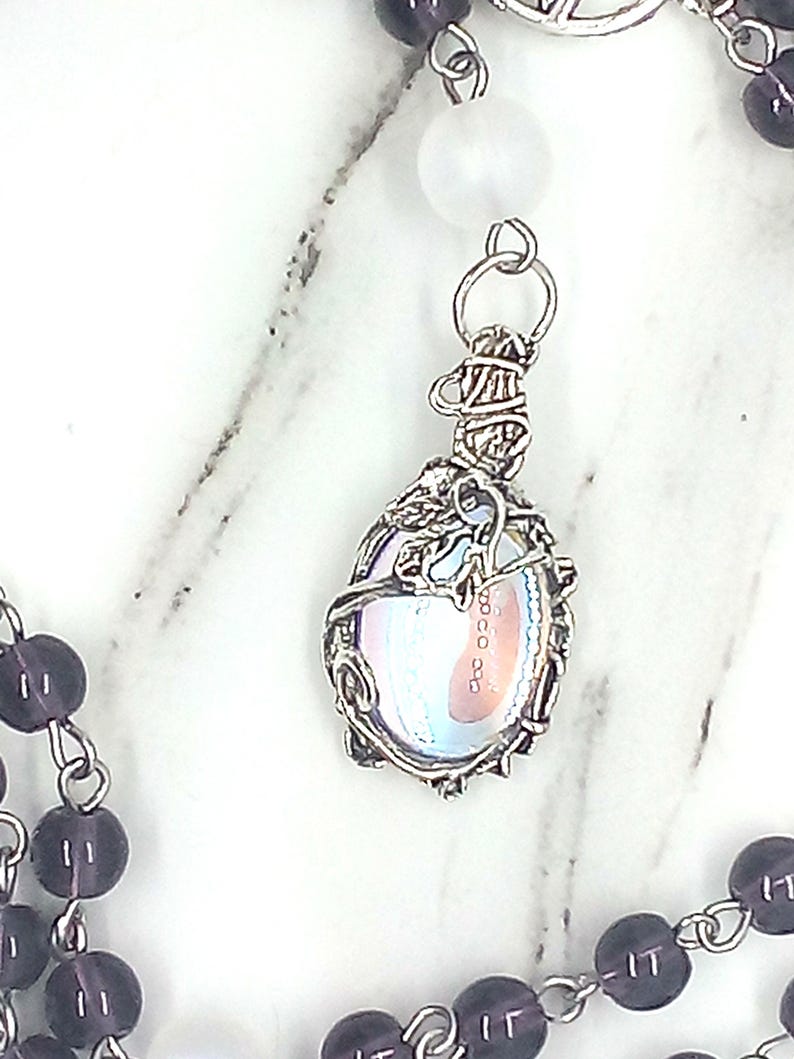 Hexenspiegel Witchs Mirror Pentacle Rosary Necklace, Pagan Gifts for ...