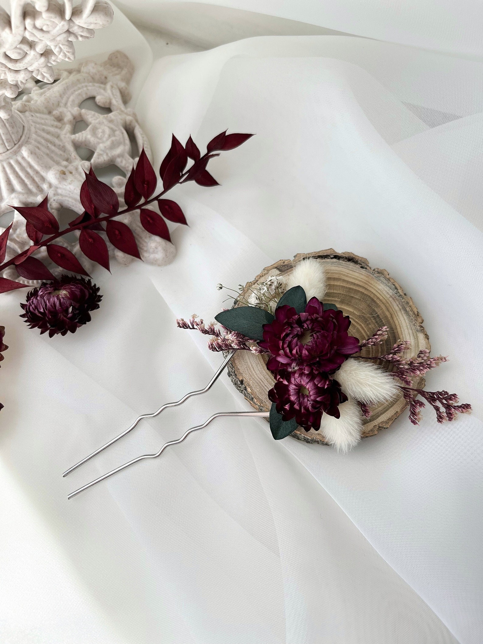 Fall Flower Hair Pins Floral Hair Pinrustic Wedding Clip - Etsy