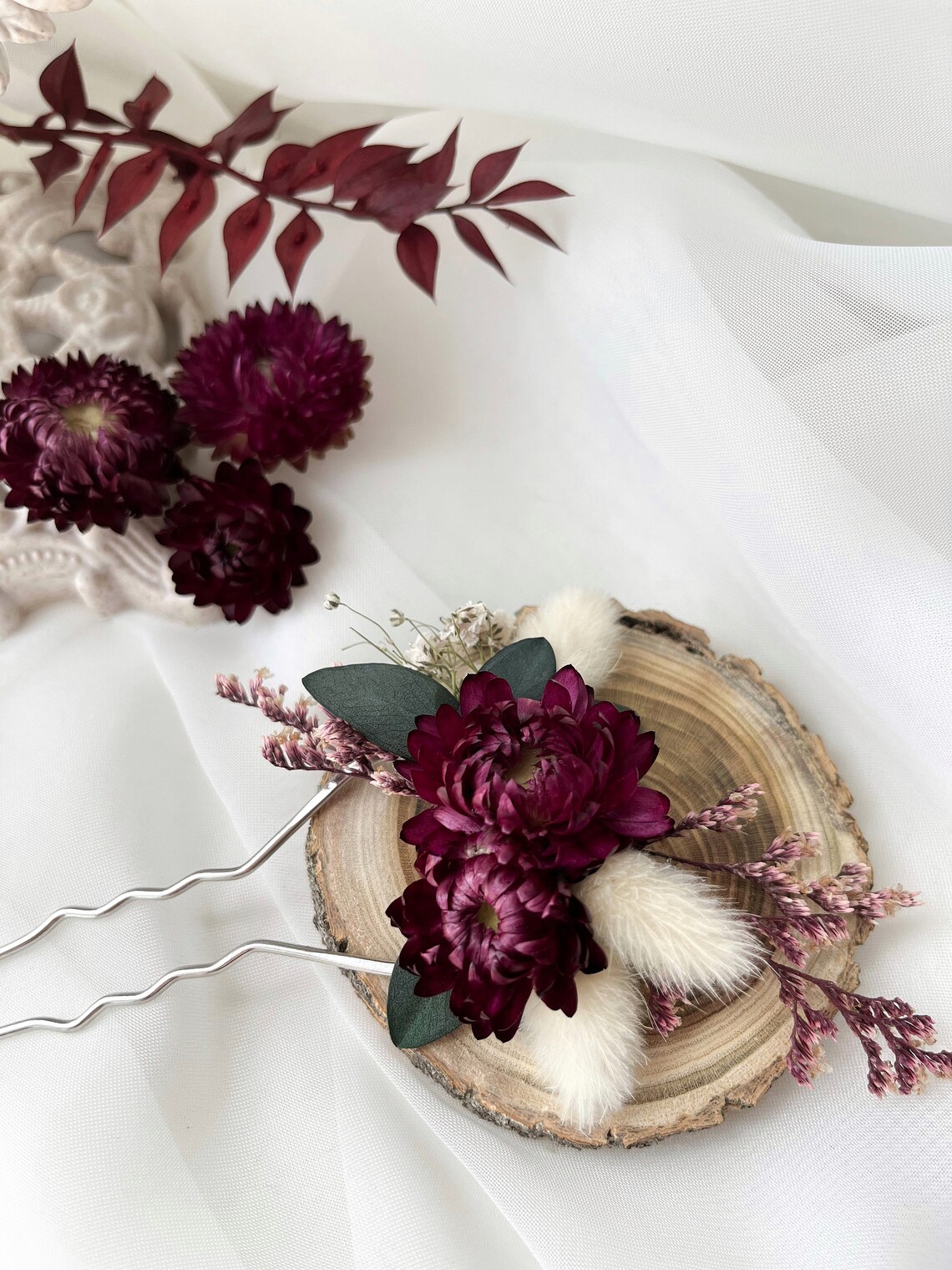 Fall Flower Hair Pins Floral Hair Pinrustic Wedding Clip - Etsy