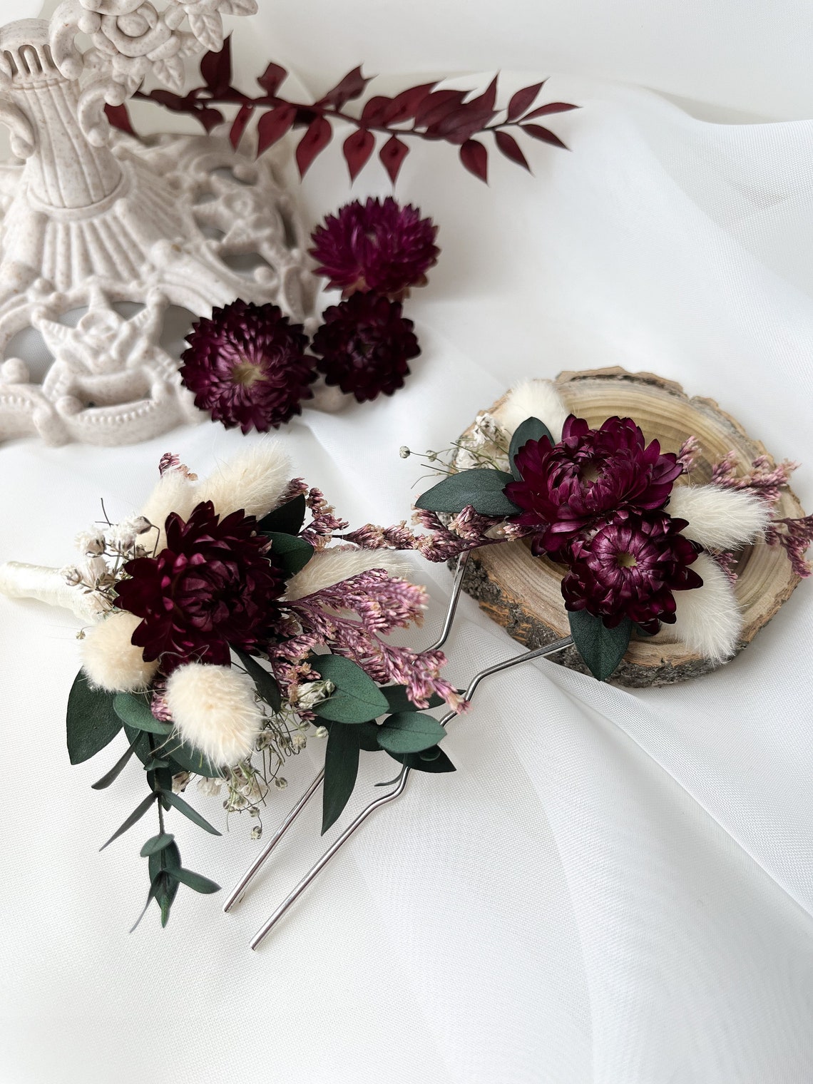 Fall Flower Hair Pins Floral Hair Pinrustic Wedding Clip - Etsy