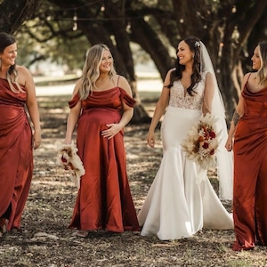 Boho Rust Terracotta Wedding Bouquet, Terracotta Bridesmaid Bouquet ...