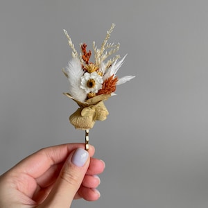 Set of Terracotta Hair Pins, Fall Flower Hair Pins, Floral Hair Pin ...