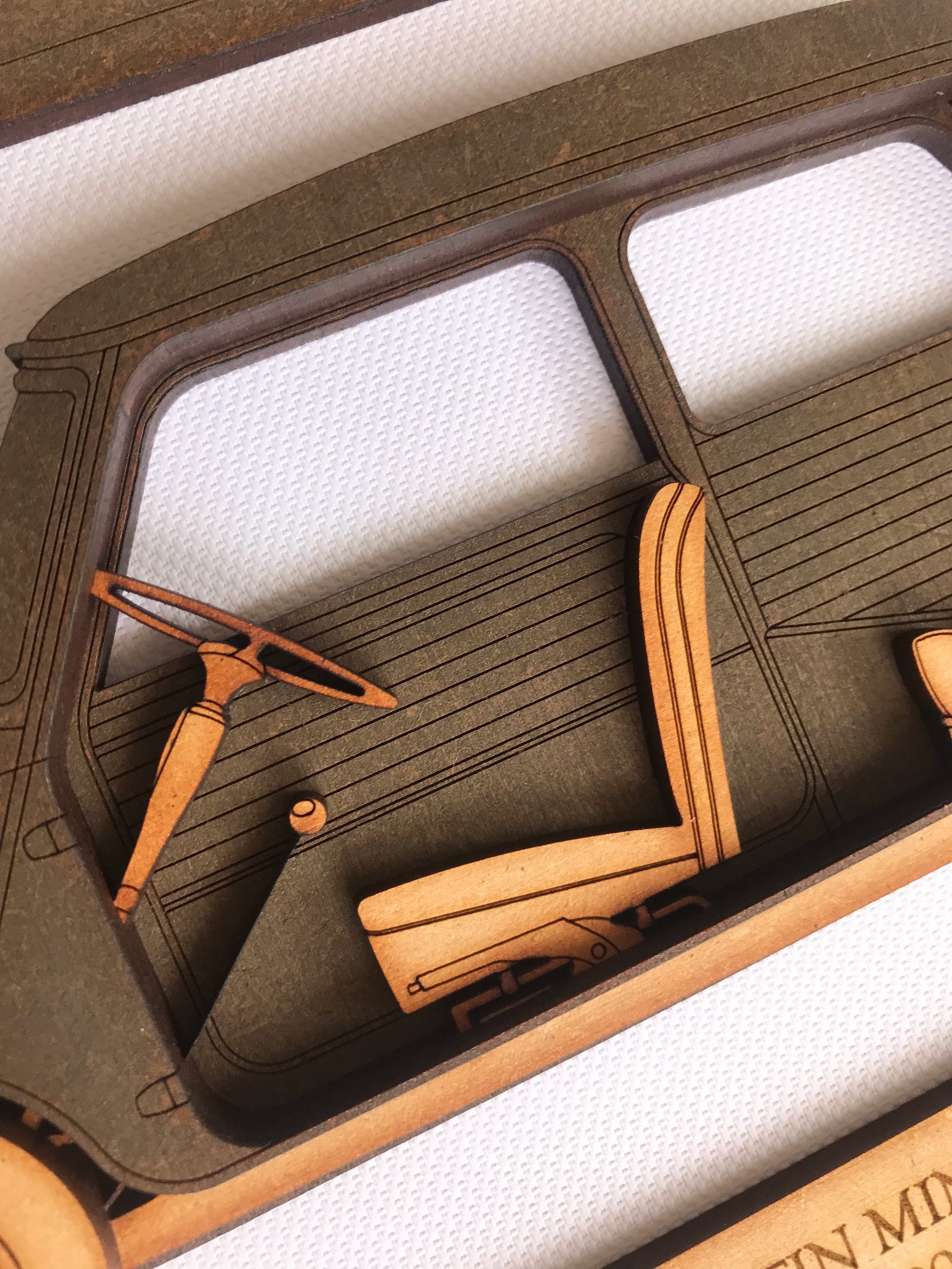 3D Mini Cooper/austin Mini Blueprint Painting Interior - Etsy