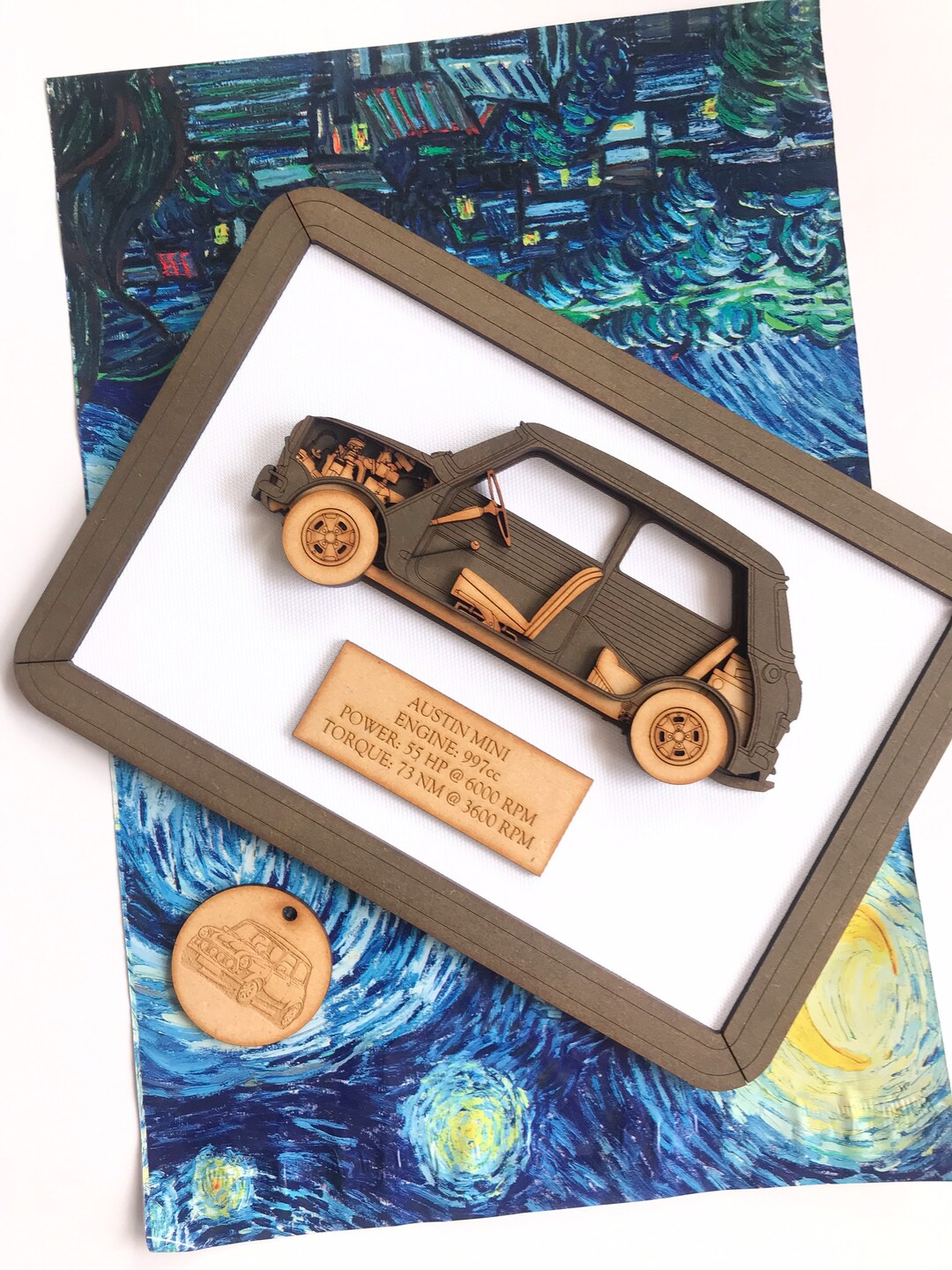 3D Mini Cooper/austin Mini Blueprint Painting Interior - Etsy