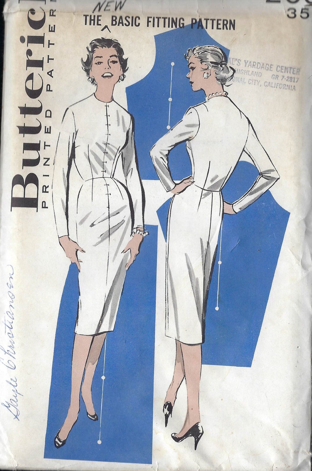 Butterick 200 the Basic Fitting Pattern Size 16 Uncut FREE - Etsy