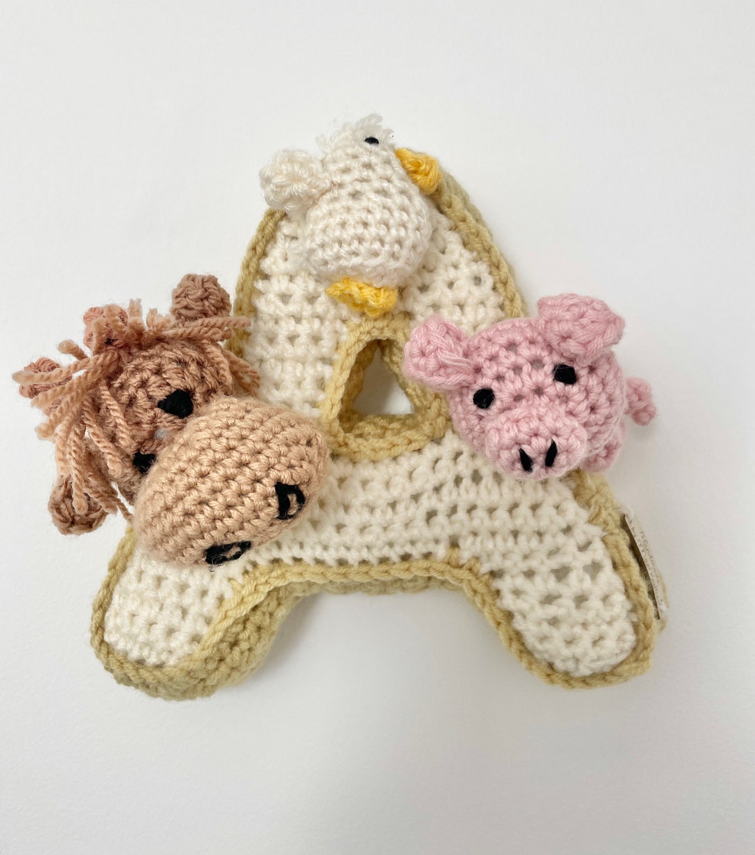 3D Crochet Letter Wall Hanging Capital A Babies / Child's Bedroom Decor ...