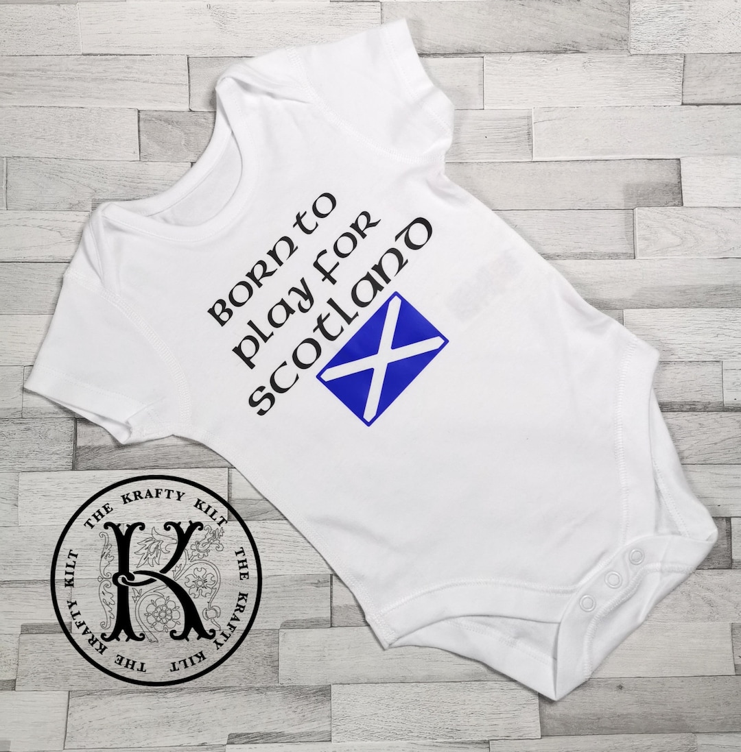 Baby Body Suit, Scotland, Scottish born to Play for Scotland Baby Vest ...