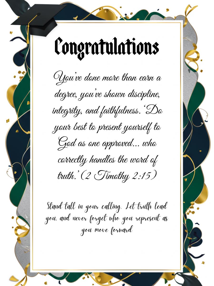 Faith-based Graduation Card | Printable Christian Grad Card With Bible ...