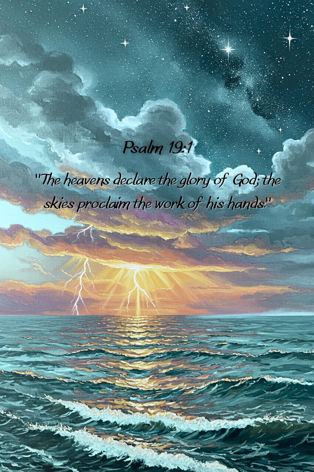Psalm 19:1 Christian Wall Art | Bible Verse Printable | the Heavens ...
