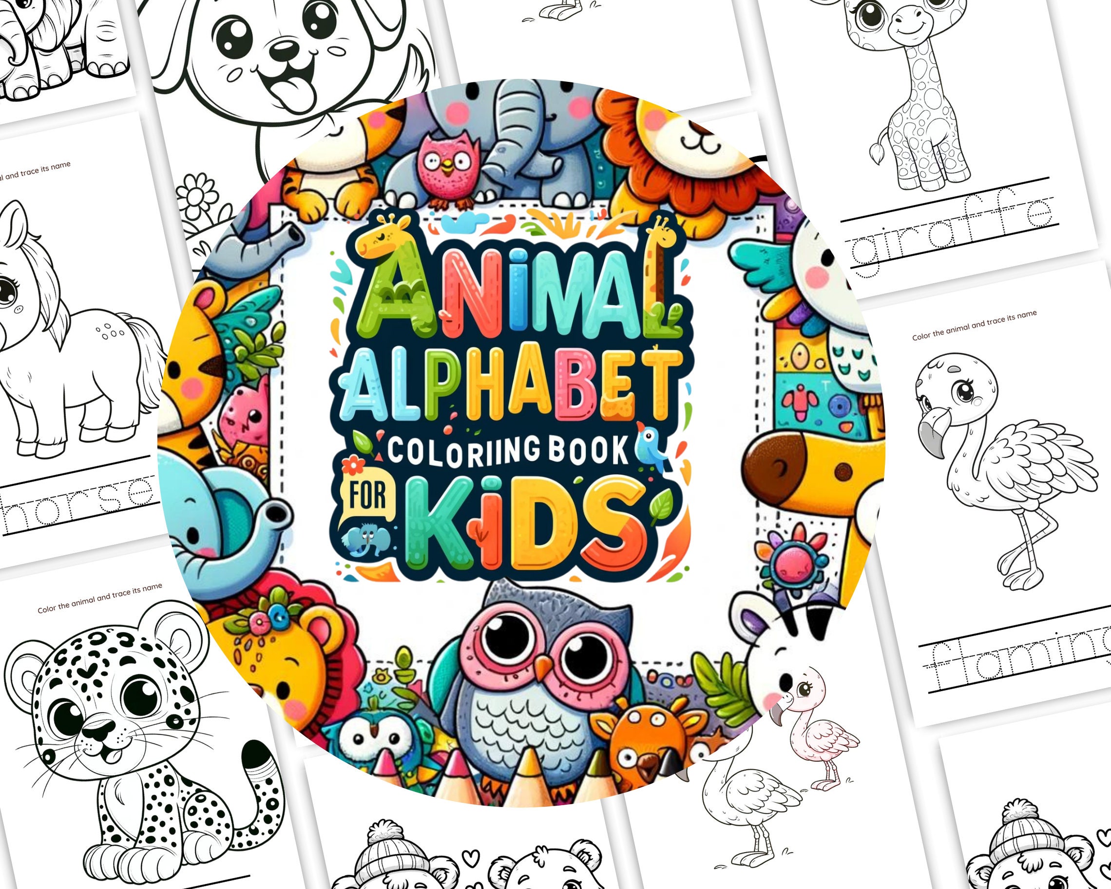Printable Animal Alphabet Coloring Worksheets for Kids Kids Coloring ...