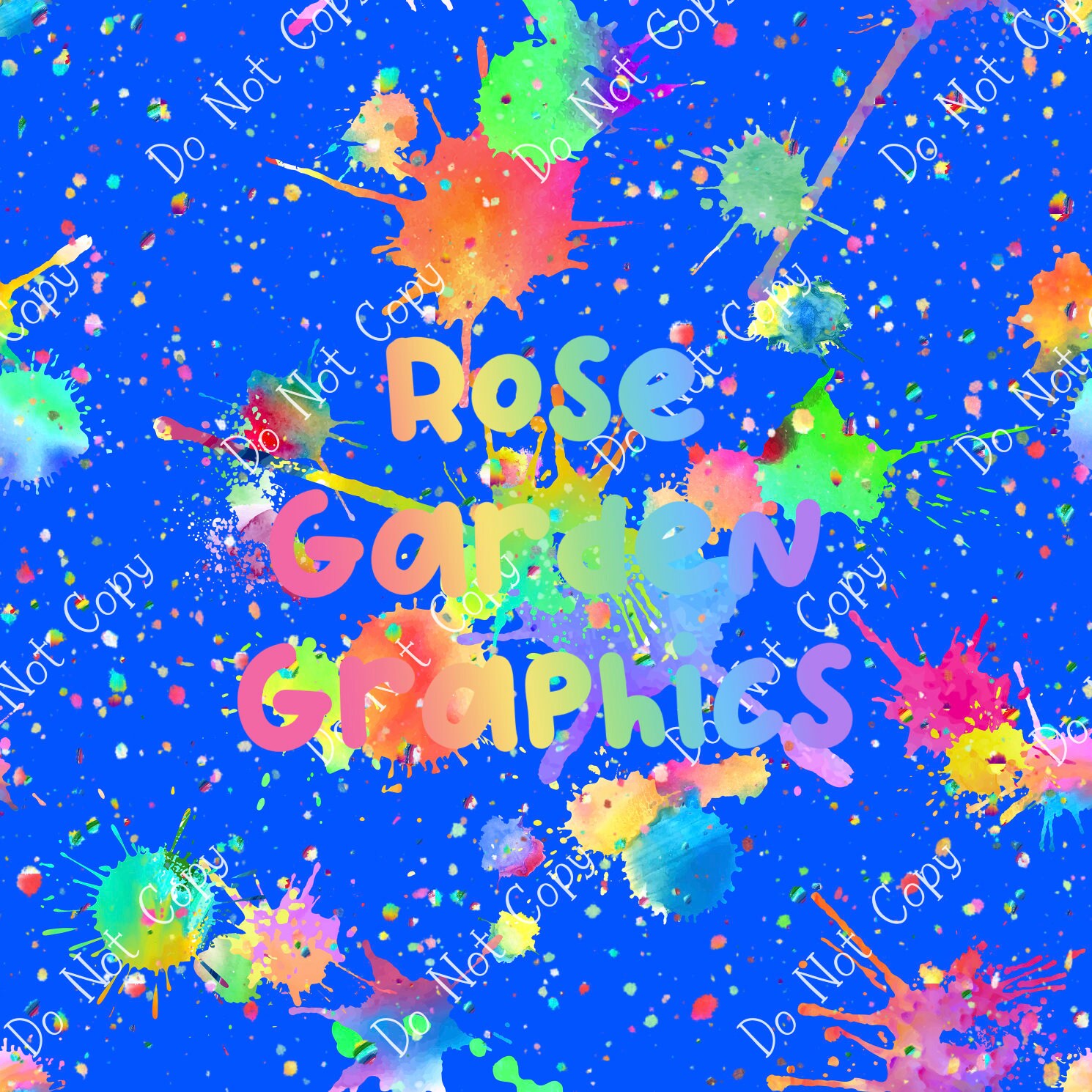 Blue Neon Paint Splatter Seamless Image, Seamless Pattern Paper ...