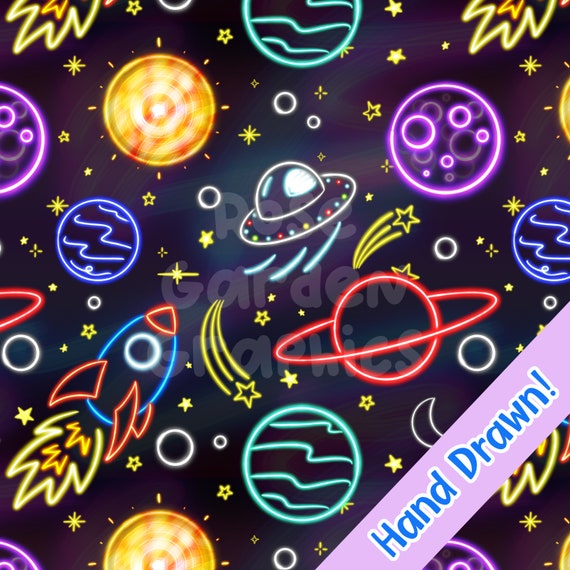 Outer Space Glow Seamless Image Seamless Pattern Paper - Etsy