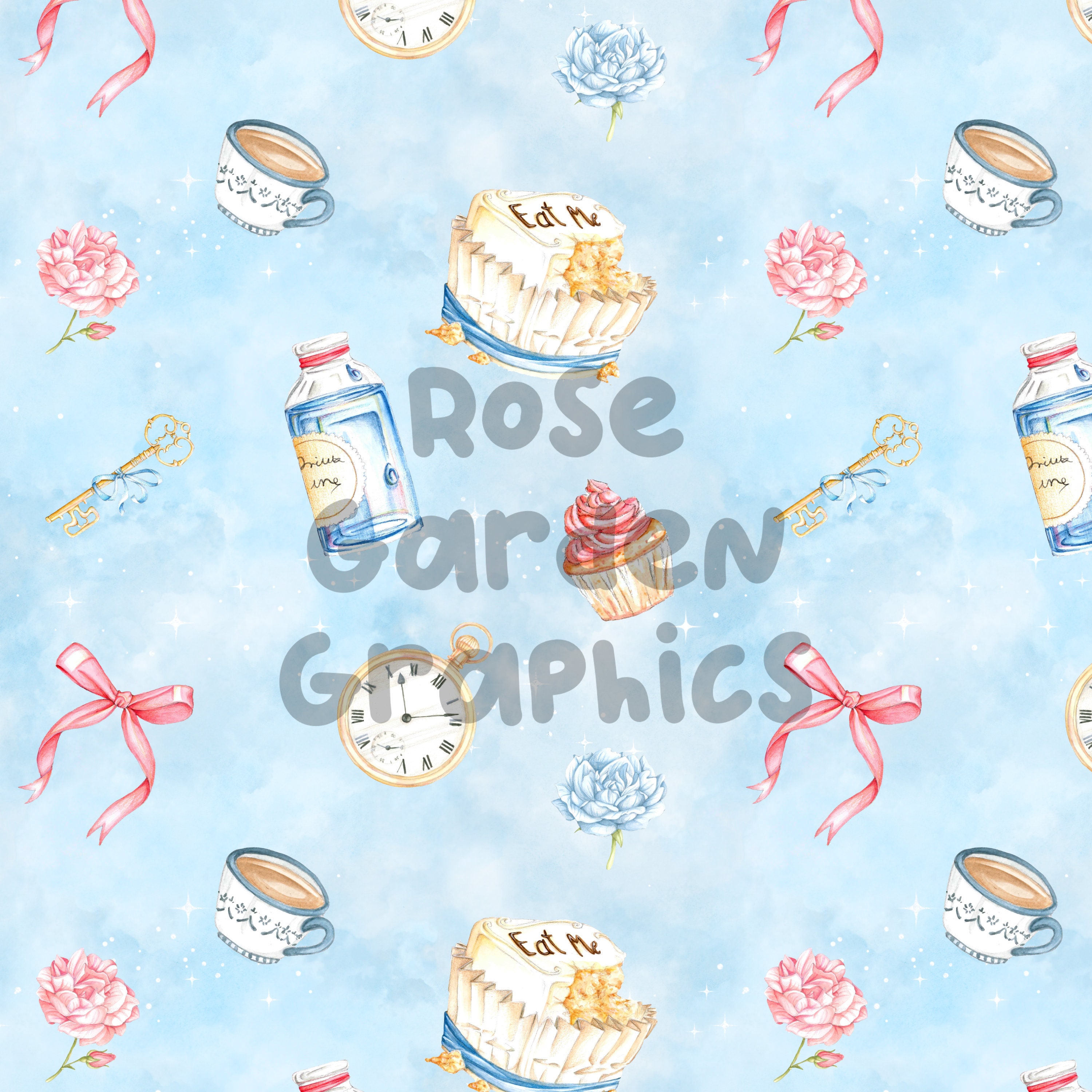 Fairy Tale Girl Image, Seamless Pattern Paper, Digital Papers, Custom ...