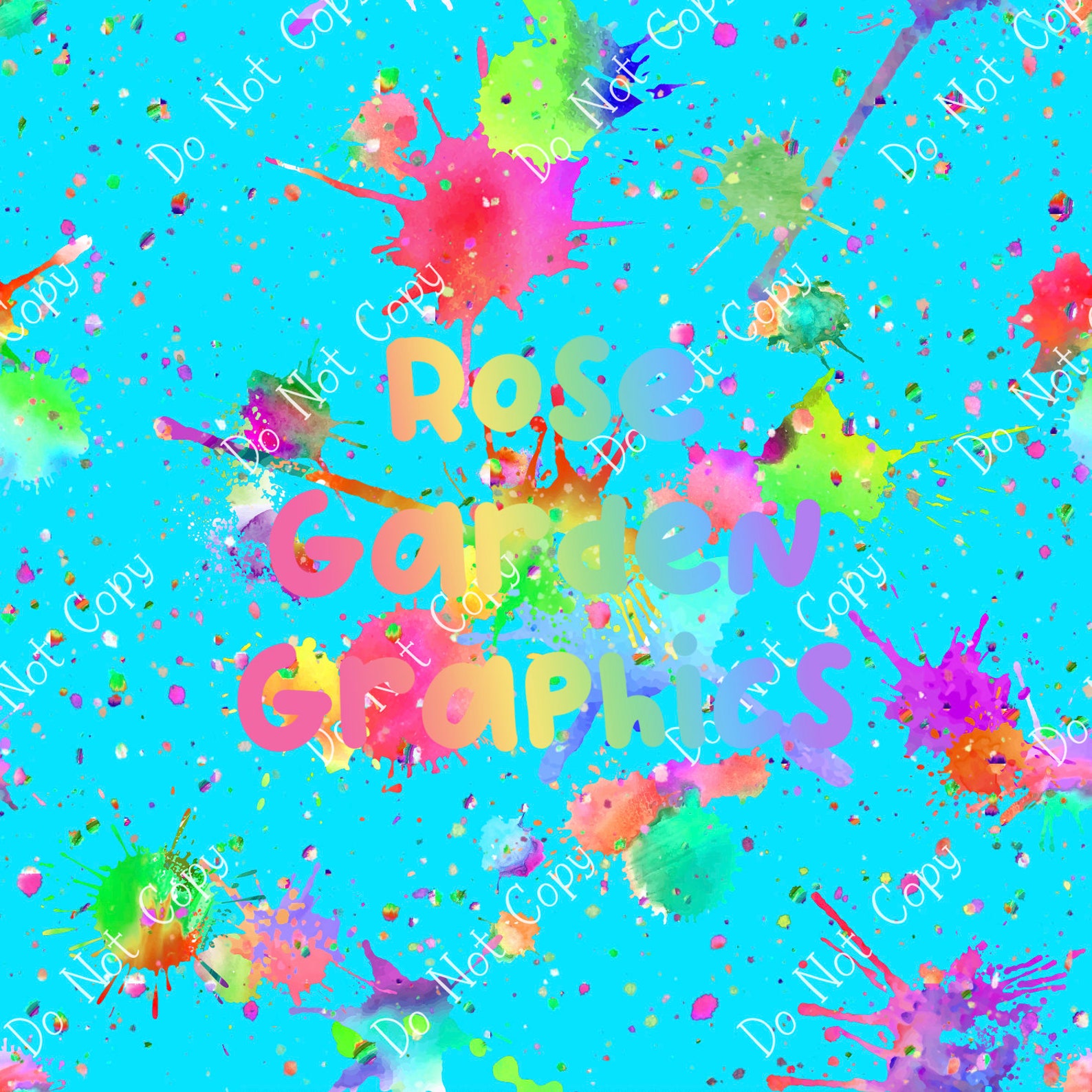 Turquoise Blue Neon Paint Splatter Seamless Image, Seamless Pattern ...