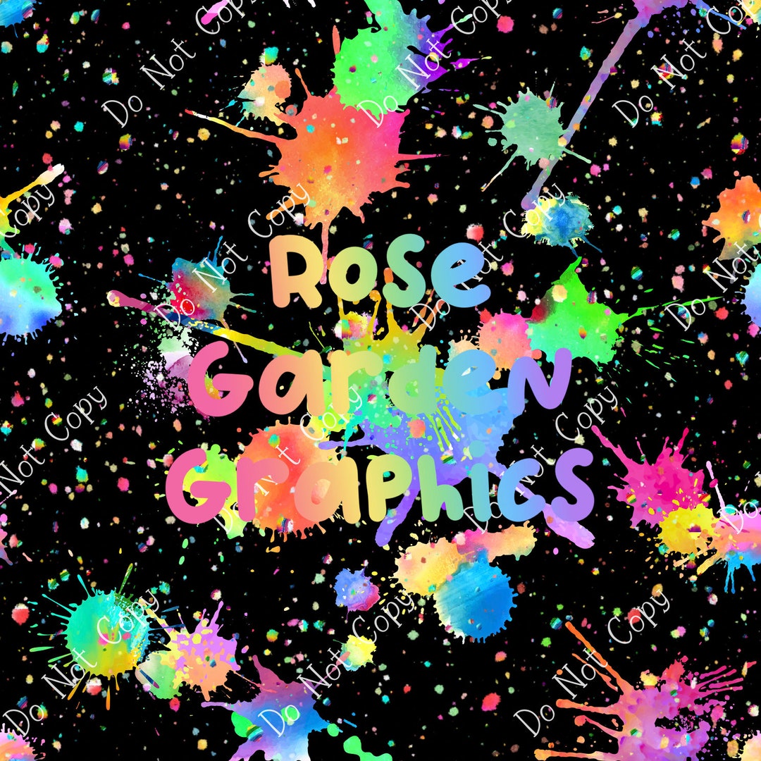 Black Neon Paint Splatter Seamless Image, Seamless Pattern Paper ...