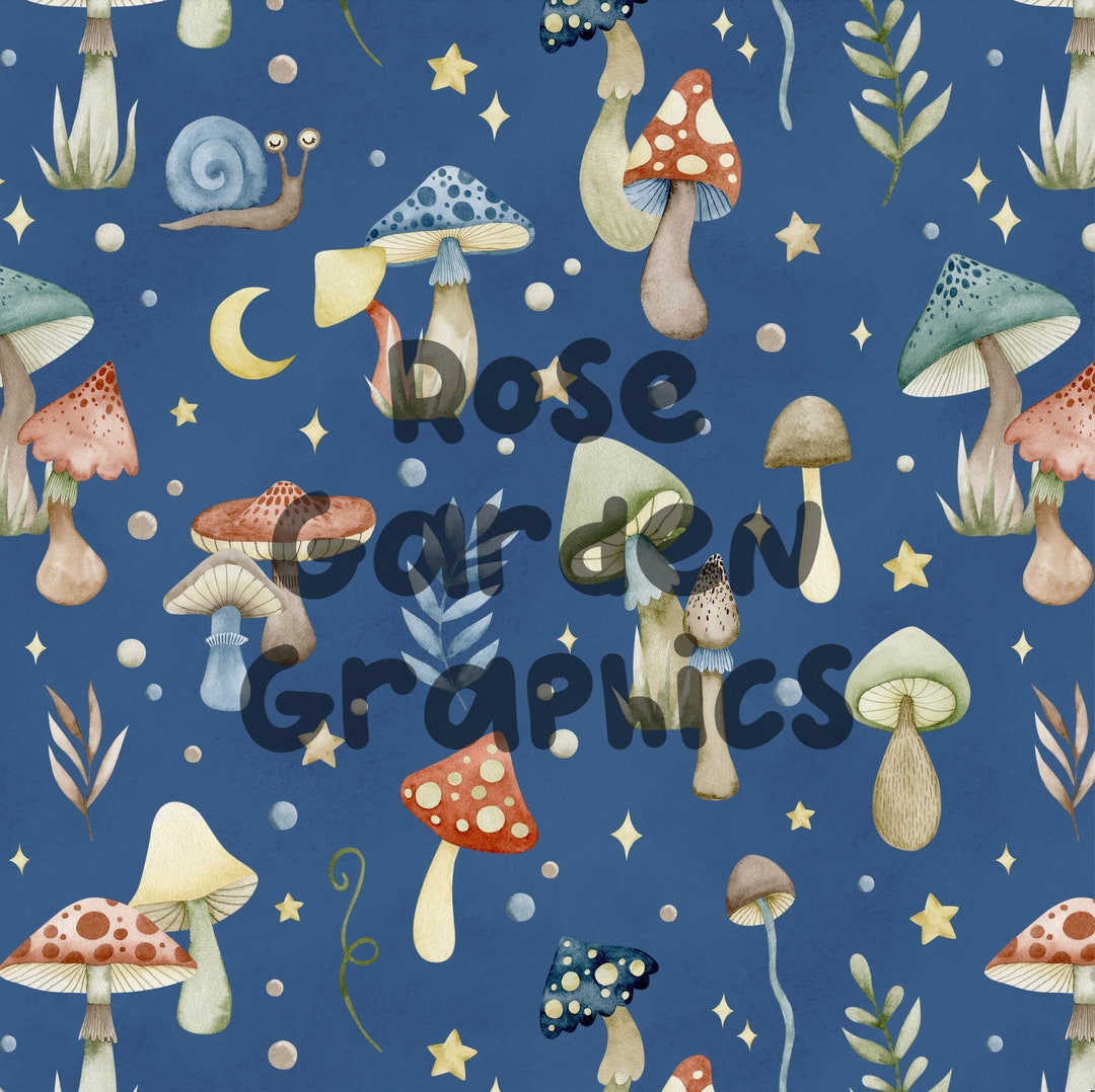 Mushroom Magic Seamless Image, Pattern Paper, Digital Papers, Custom ...