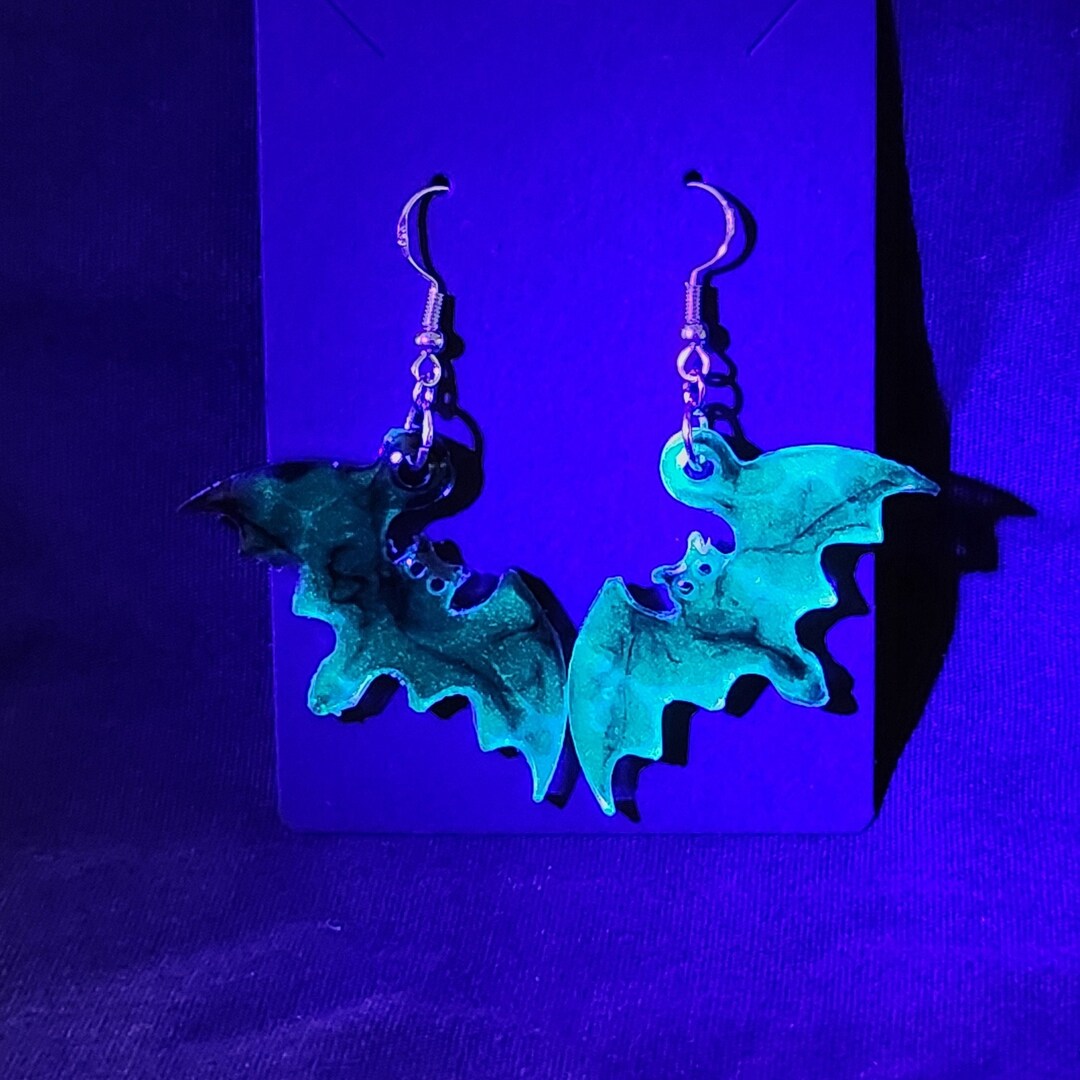 Glow in the Dark Bat Earrings - Etsy