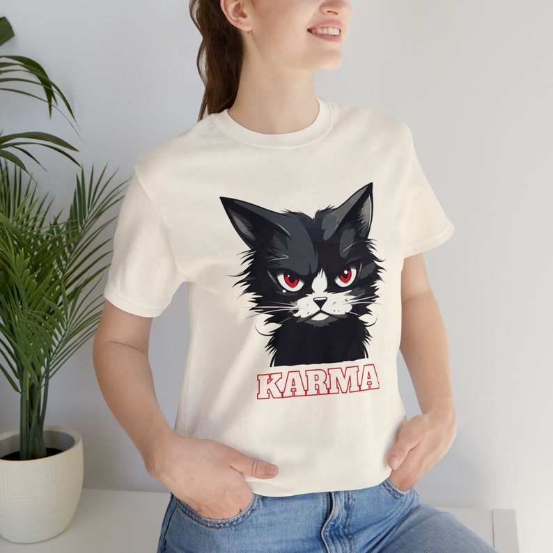 Fun Karma Cat Tshirt, Grumpy Mean Face Cat, Cute Mad Kitty, Shirt, Tee ...