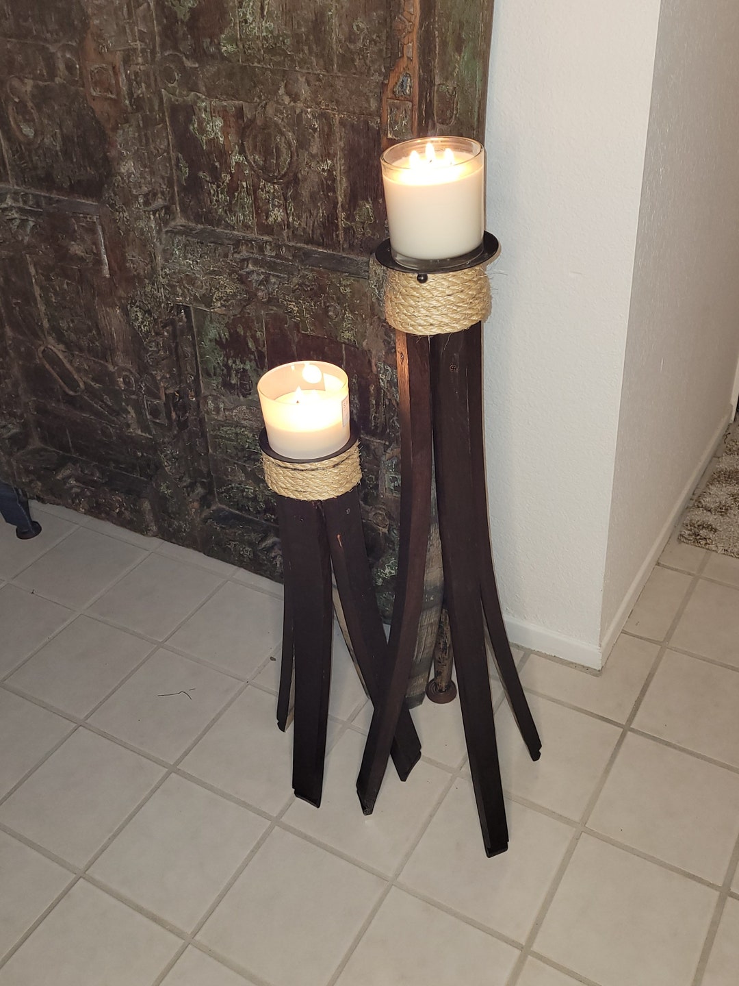 Wine Stave Candle Holders - Etsy