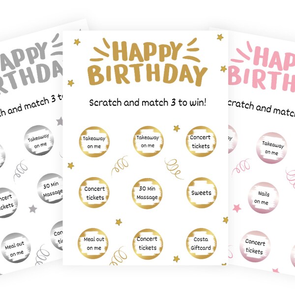 Boarding Pass Scratch Card Happy Birthday - Etsy