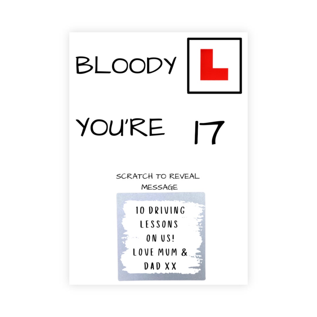 Personalised Funny 17th Birthday Card Birthday Driving Card Etsy UK