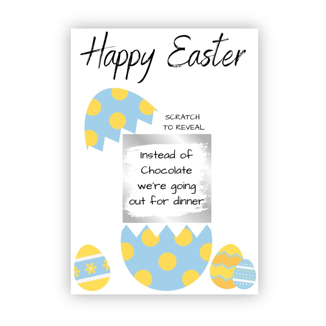Happy Easter Scratch Card, Easter, Scratch and Reveal, Personalised ...